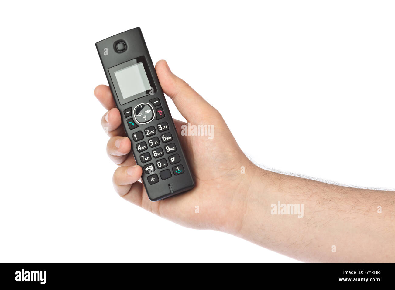 Hand with wireless radio telephone Stock Photo - Alamy