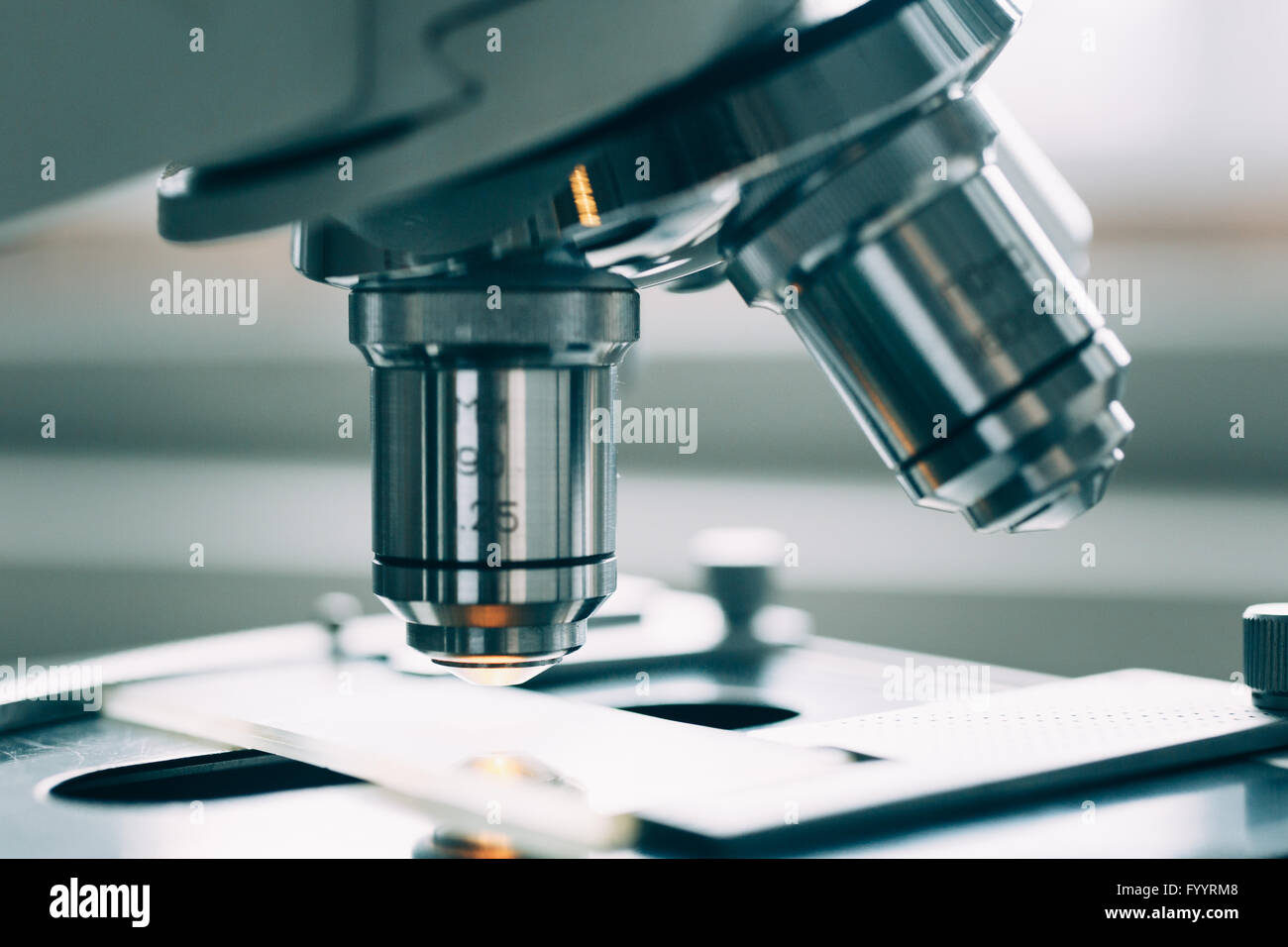 Microscope in Laboratory Stock Photo - Alamy