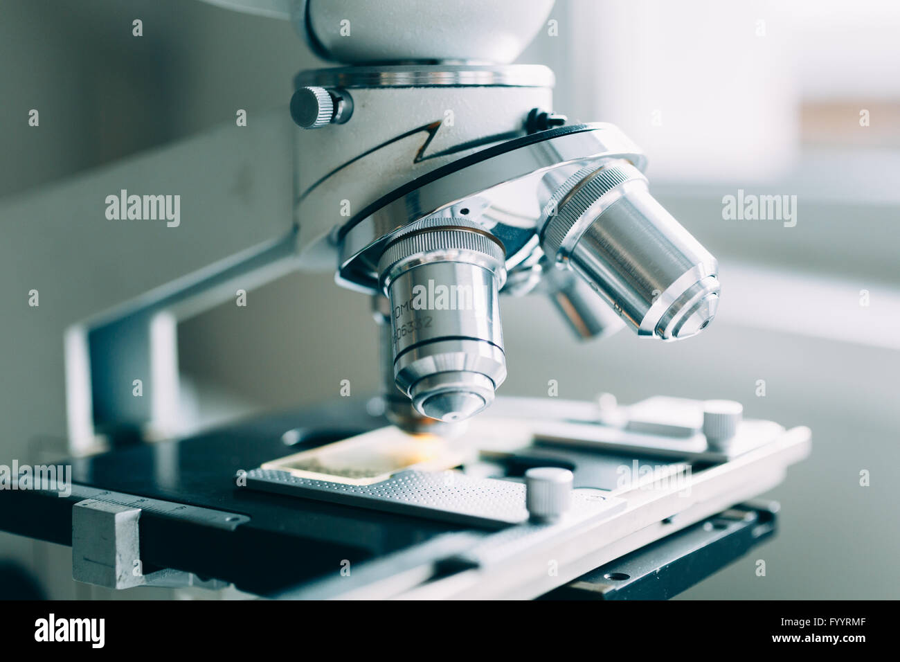 Microscope in Laboratory Stock Photo - Alamy