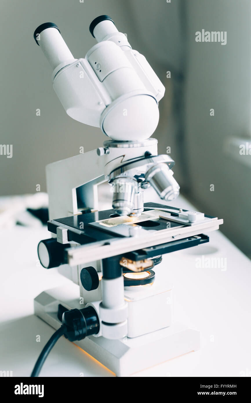 Microscope in Laboratory Stock Photo - Alamy