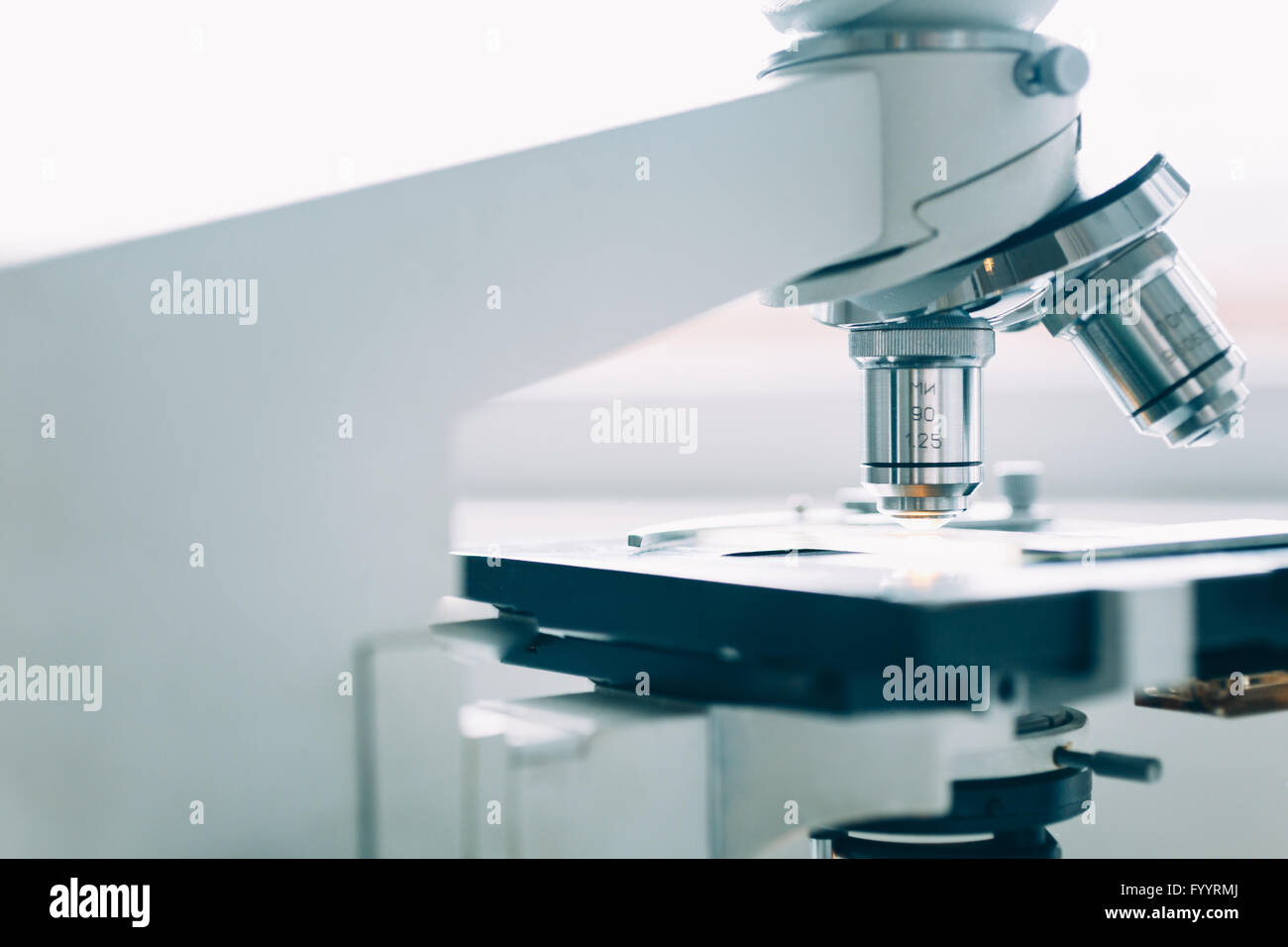 Microscope in Laboratory Stock Photo - Alamy