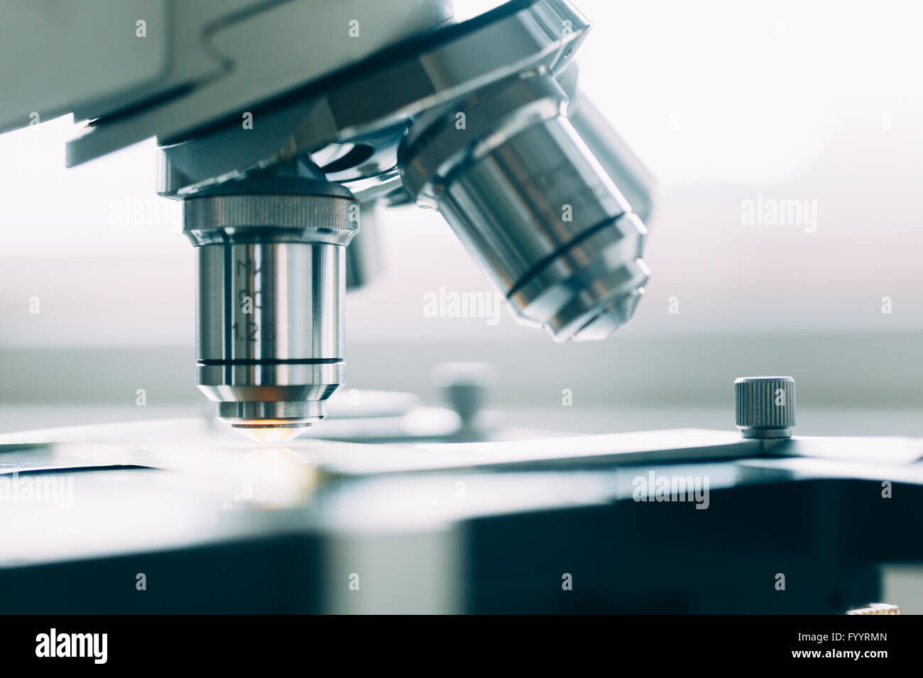 Microscope in Laboratory Stock Photo - Alamy