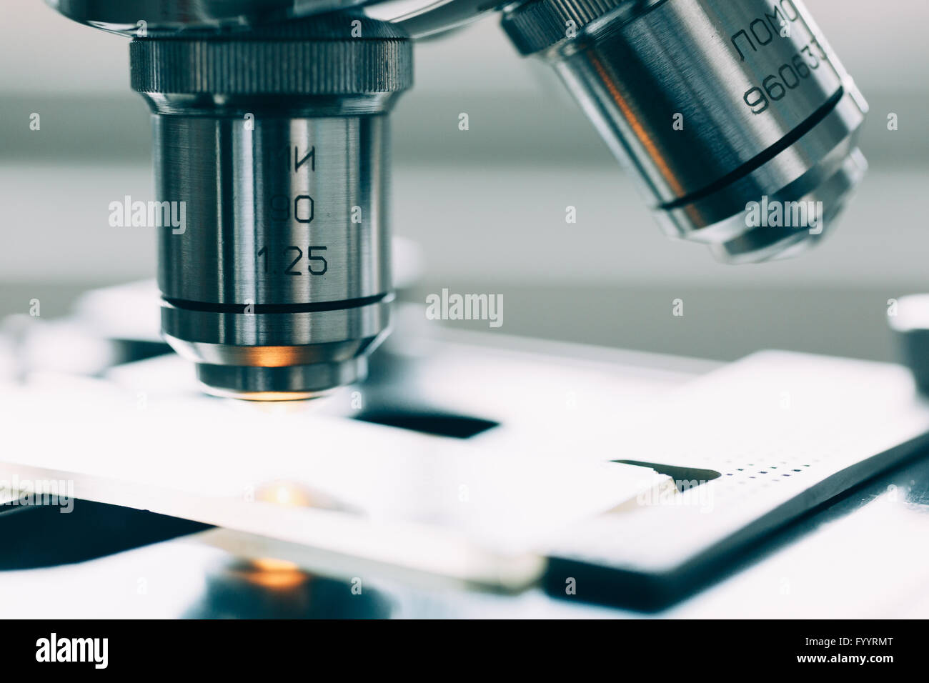 Microscope in Laboratory Stock Photo - Alamy