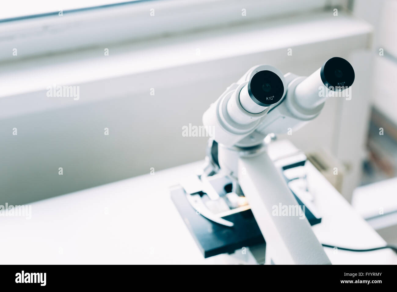 Microscope in Laboratory Stock Photo - Alamy