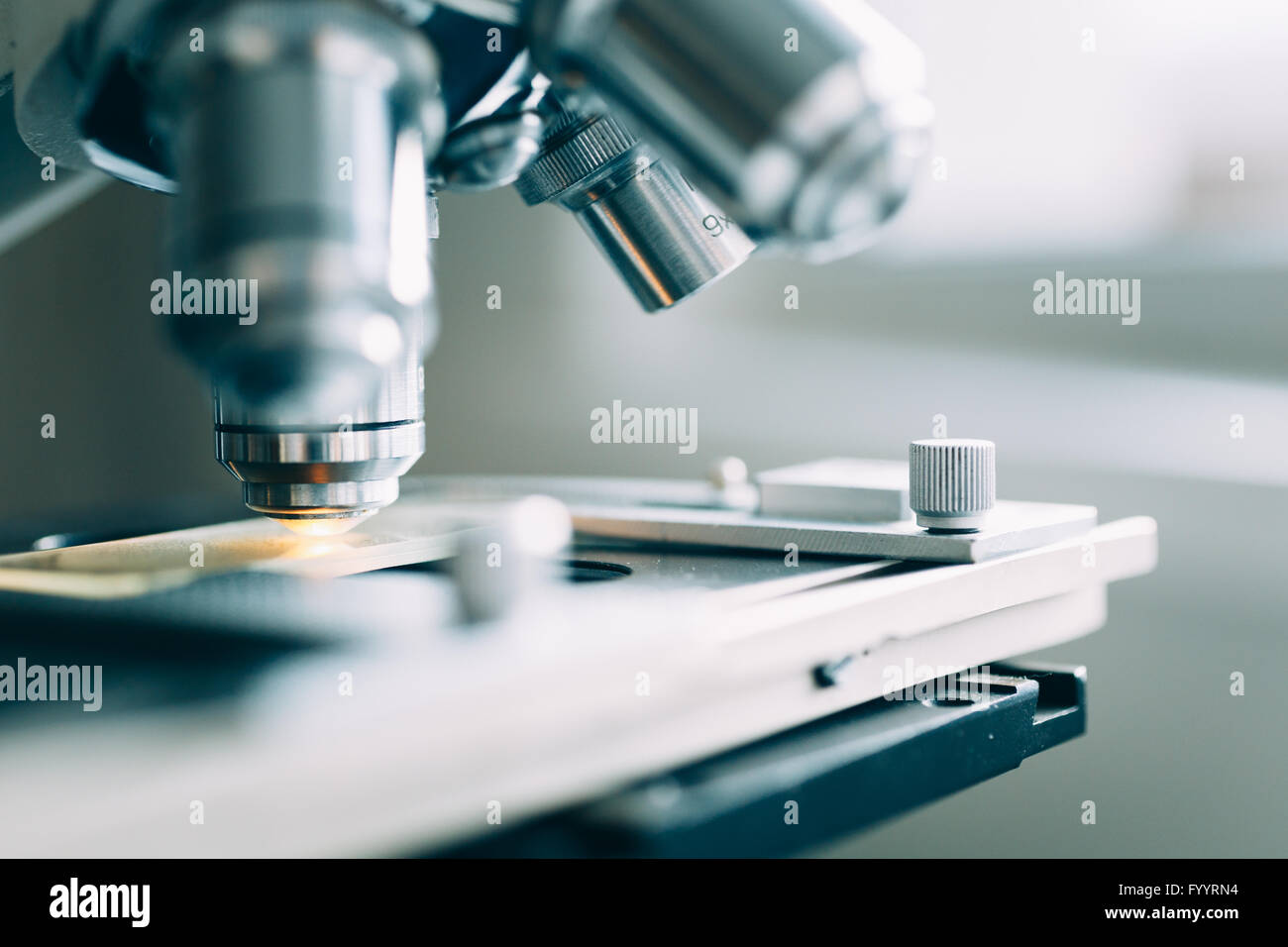 Microscope in Laboratory Stock Photo - Alamy