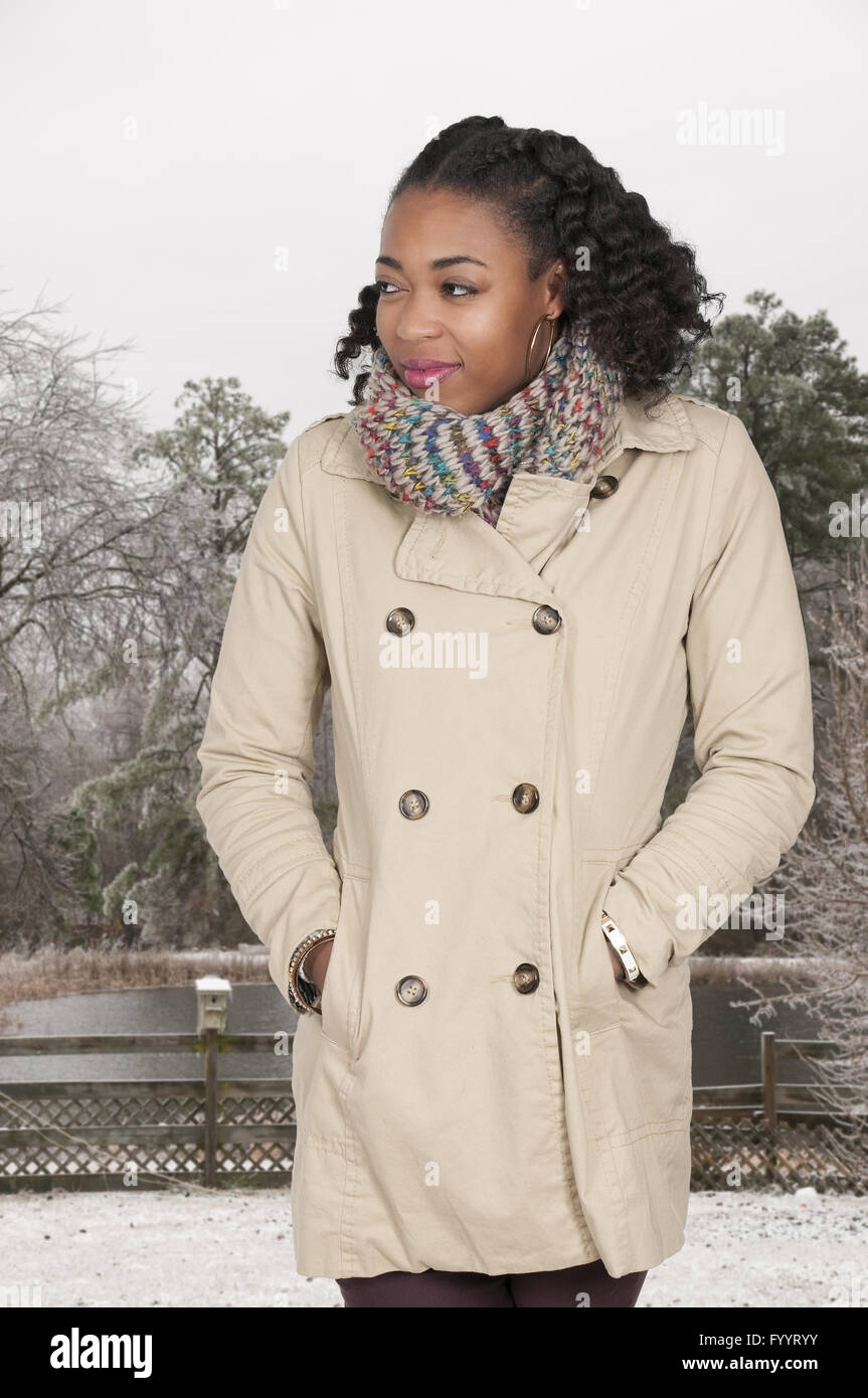Woman with winter coat hi-res stock photography and images - Alamy