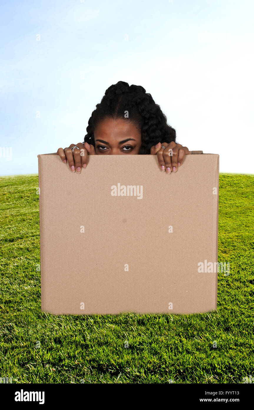 Woman In A Box Stock Photo - Alamy