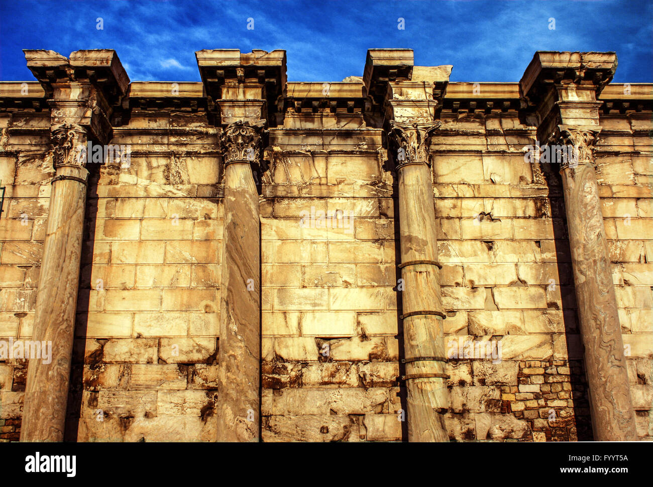 The ancient library of Hadrian’s in Athens,Greece, Europe Stock Photo ...