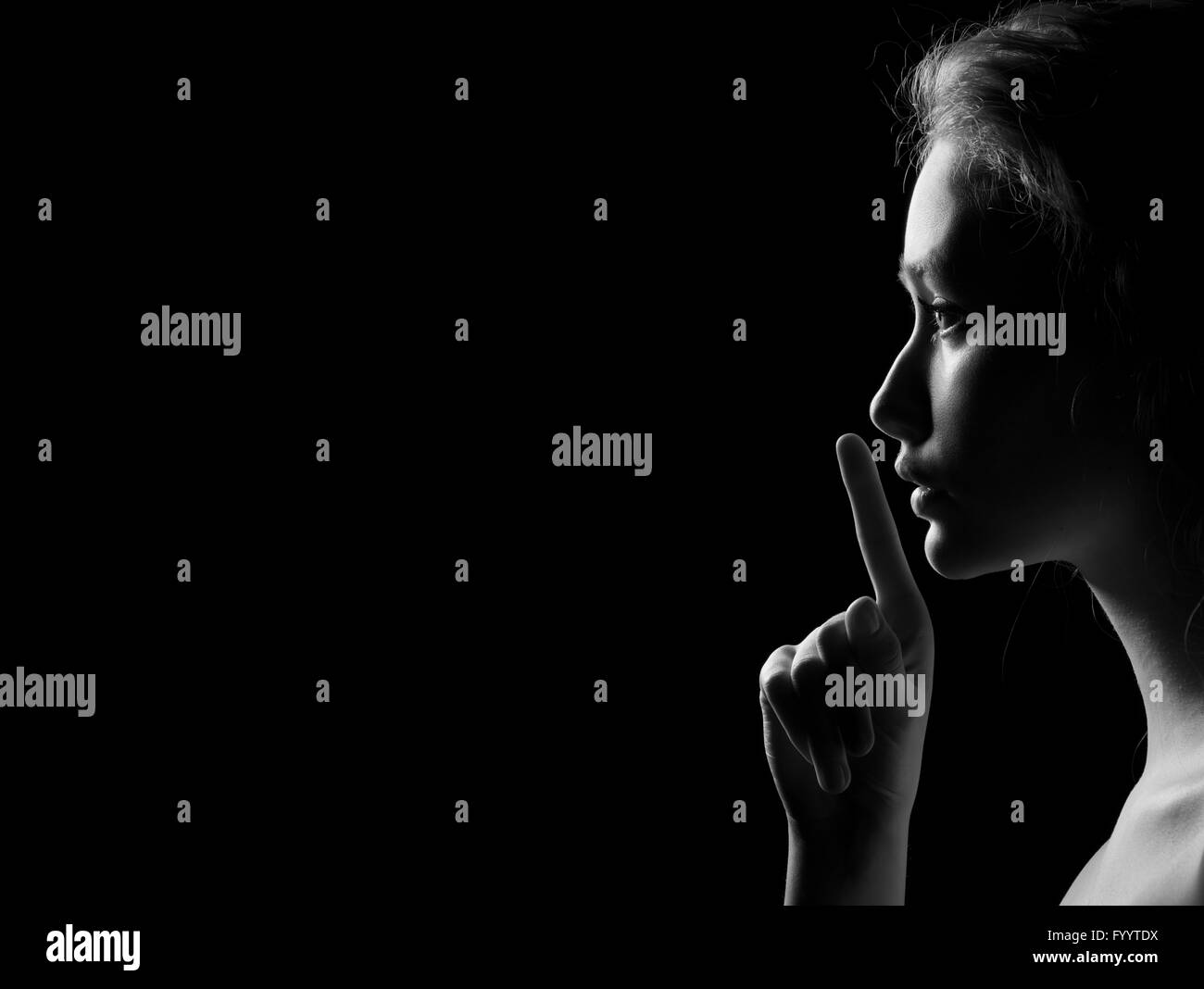 Side view of face silhouette hi-res stock photography and images - Alamy