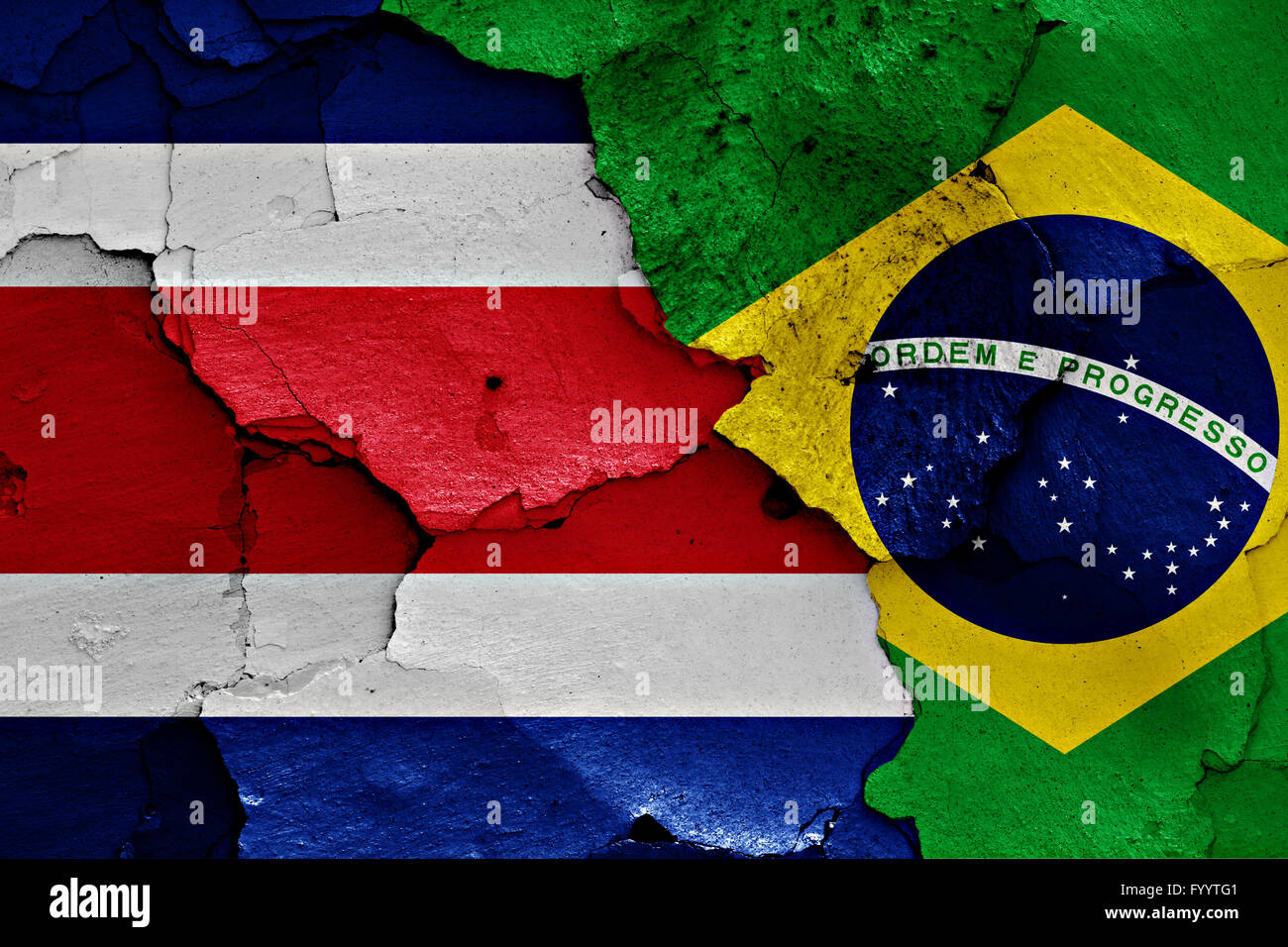 Flags costa rica brazil hi-res stock photography and images - Alamy