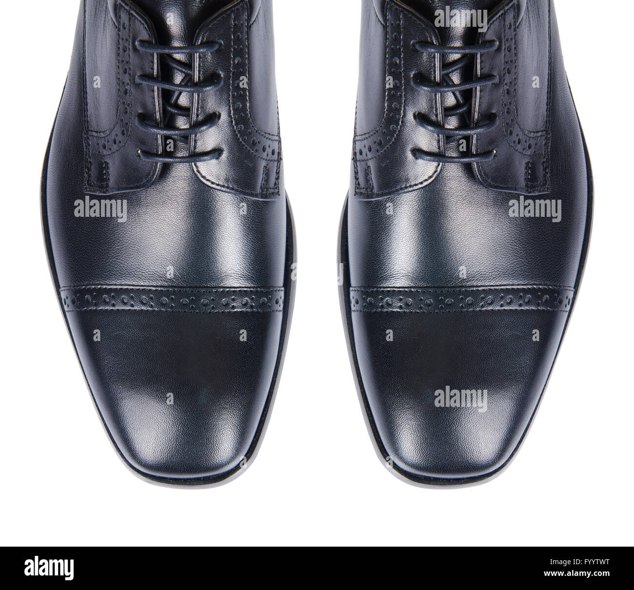 Tip of male shoes isolated on white Stock Photo - Alamy