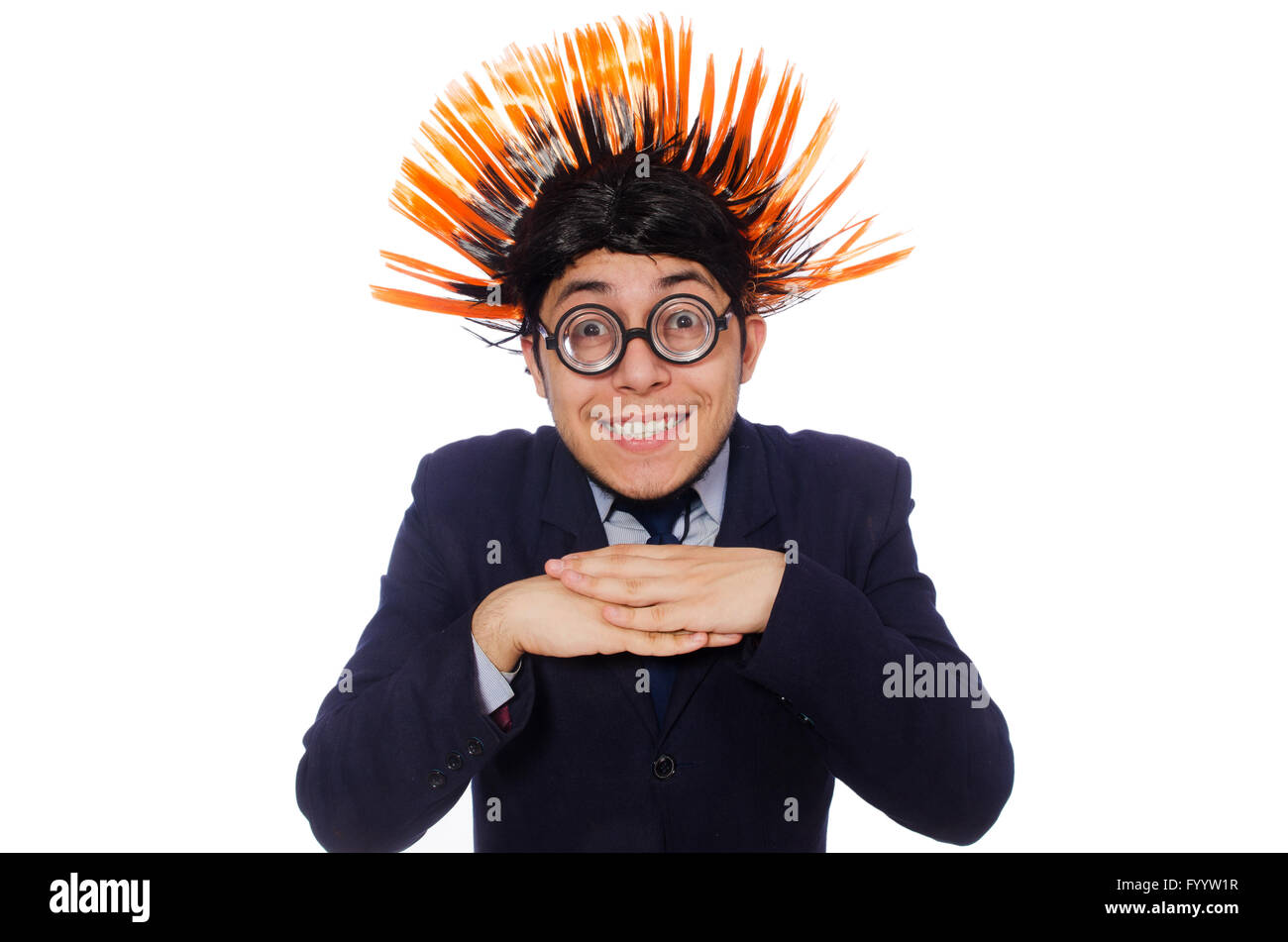 Funny man with mohawk hairstyle Stock Photo - Alamy
