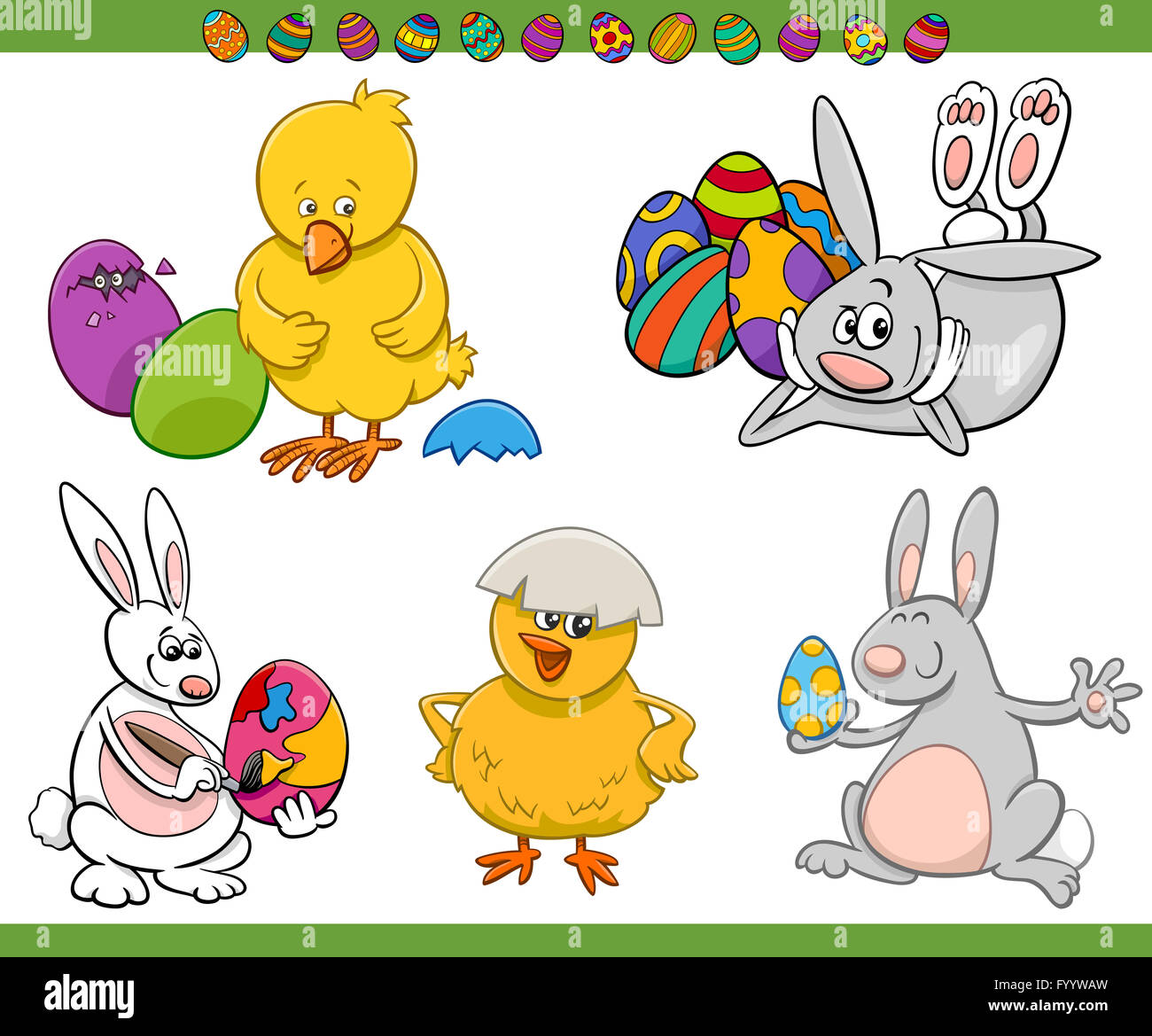 easter cartoon characters set Stock Photo - Alamy