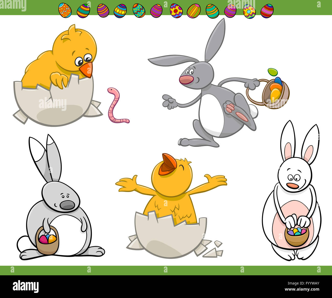 easter characters cartoon set Stock Photo - Alamy