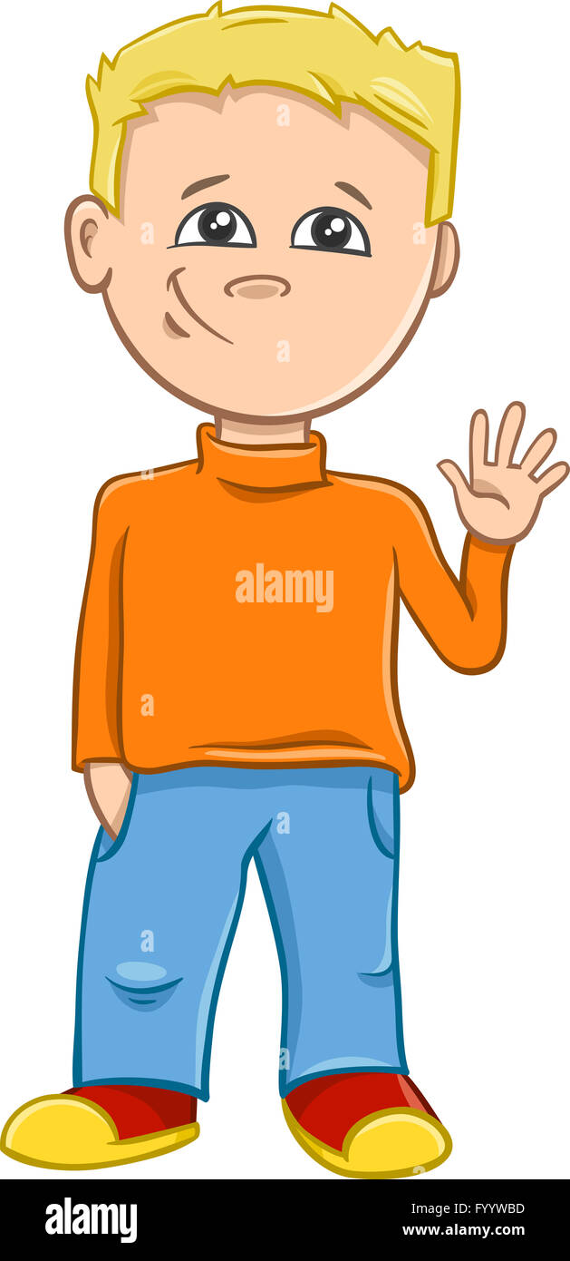 boy character cartoon illustration Stock Photo - Alamy