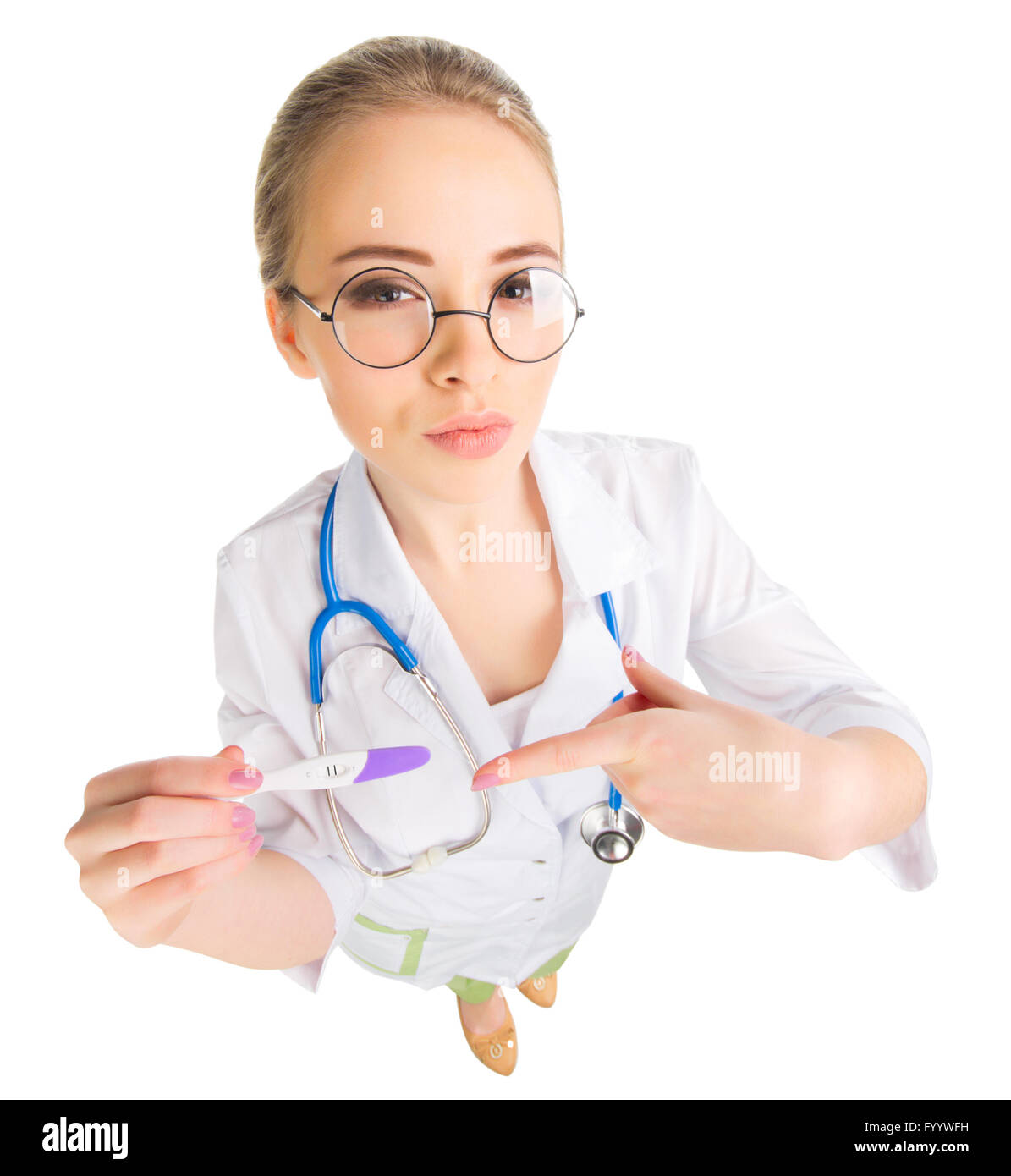 Positive pregnancy test white coat hi-res stock photography and images ...