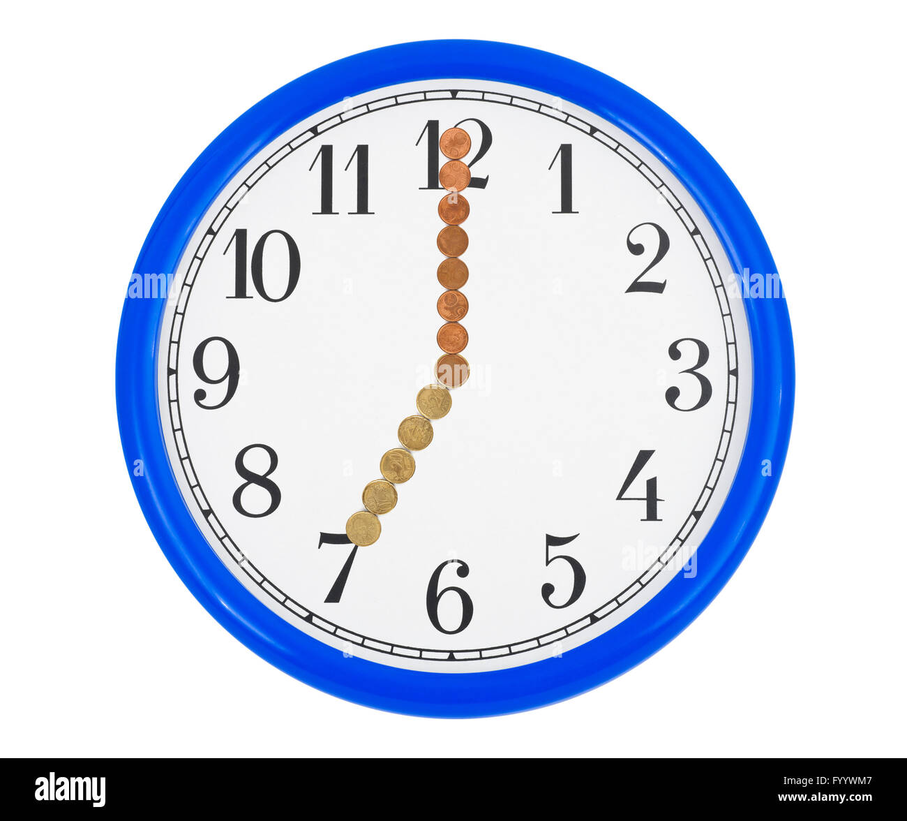 Clock made of money coins Stock Photo - Alamy