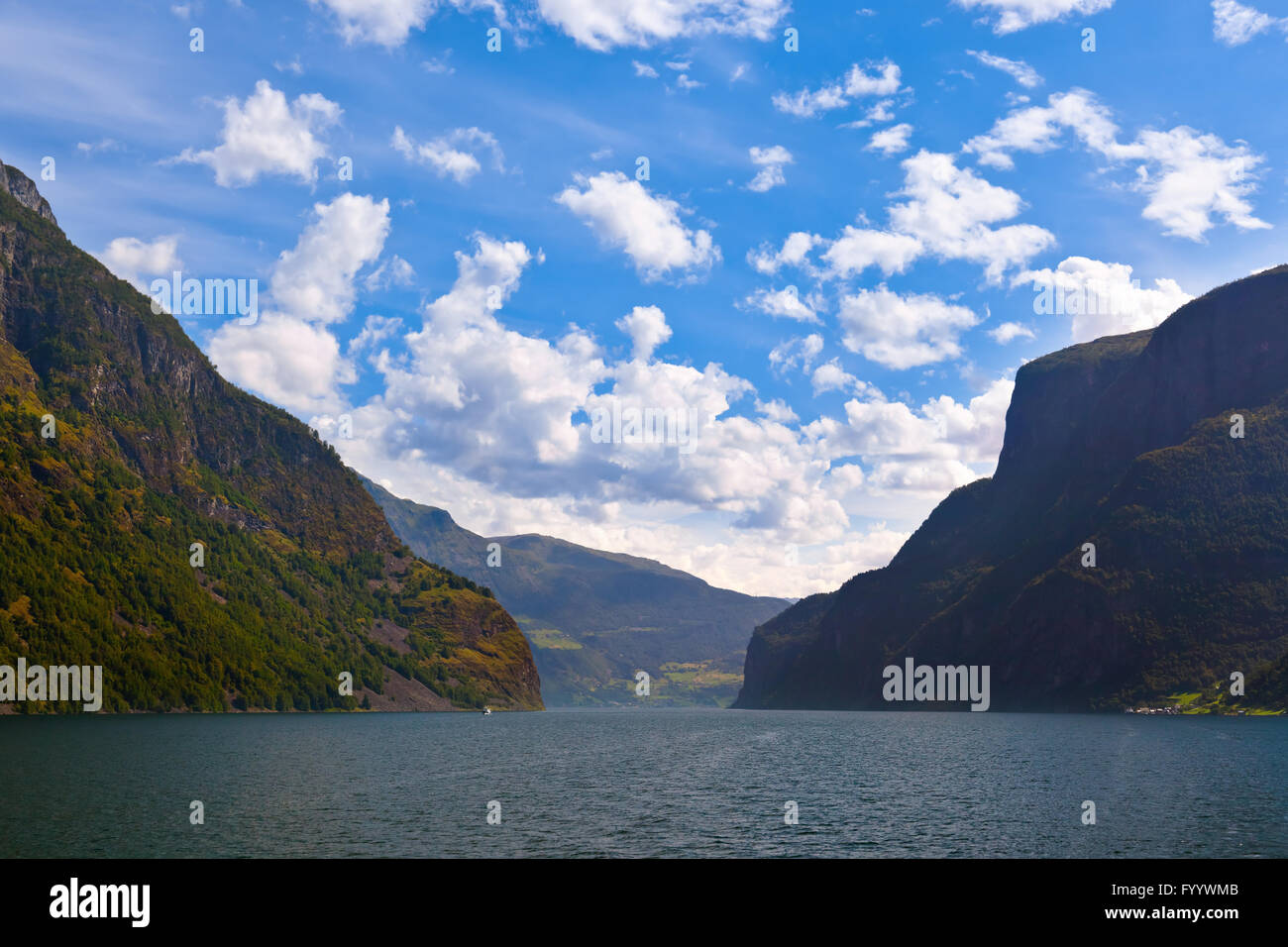 Fjord Naeroyfjord in Norway - famous UNESCO Site Stock Photo - Alamy