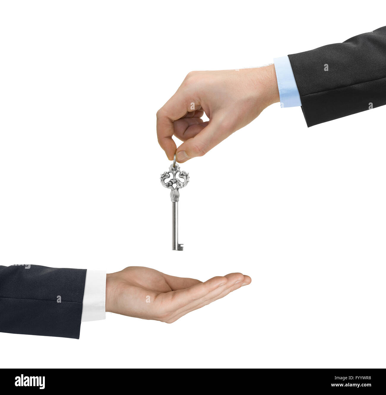 Two hands holding key Cut Out Stock Images & Pictures - Alamy