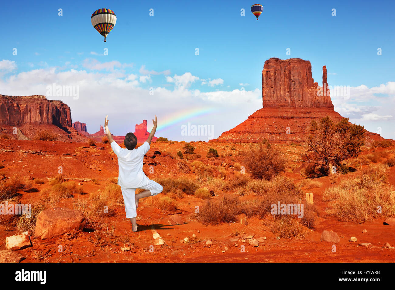 Rainbow over monument valley hi-res stock photography and images - Alamy