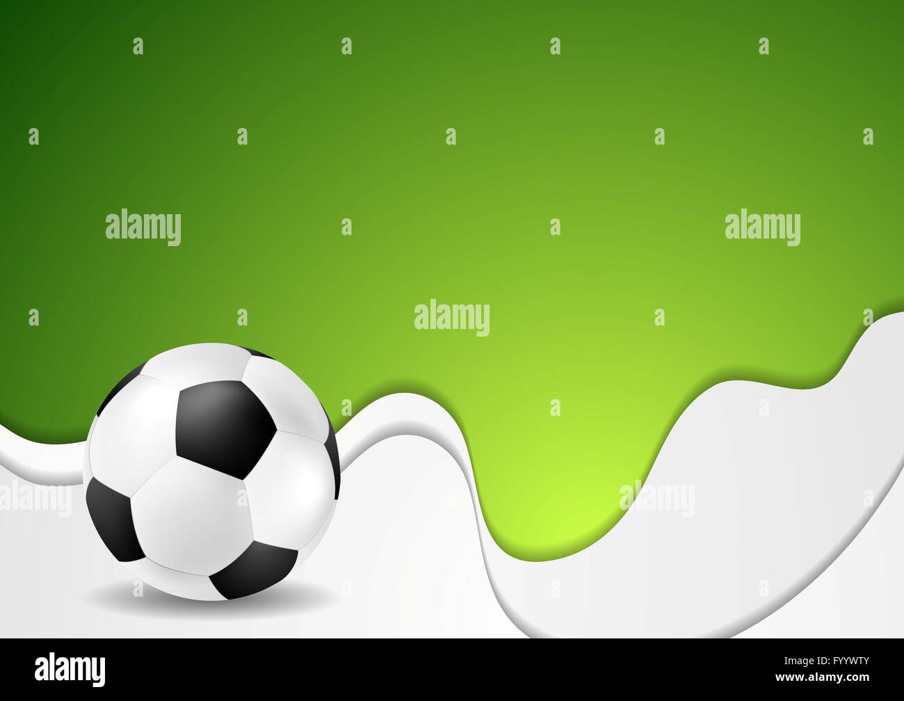 Green wavy soccer background with ball Stock Photo - Alamy