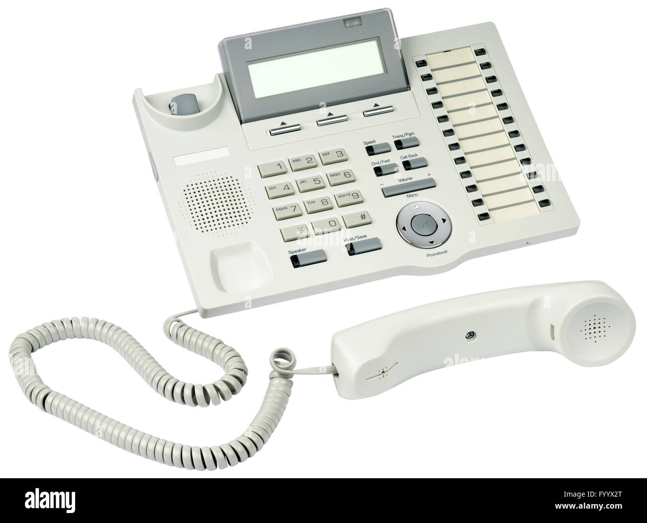 Office digital light gray telephone set Stock Photo - Alamy