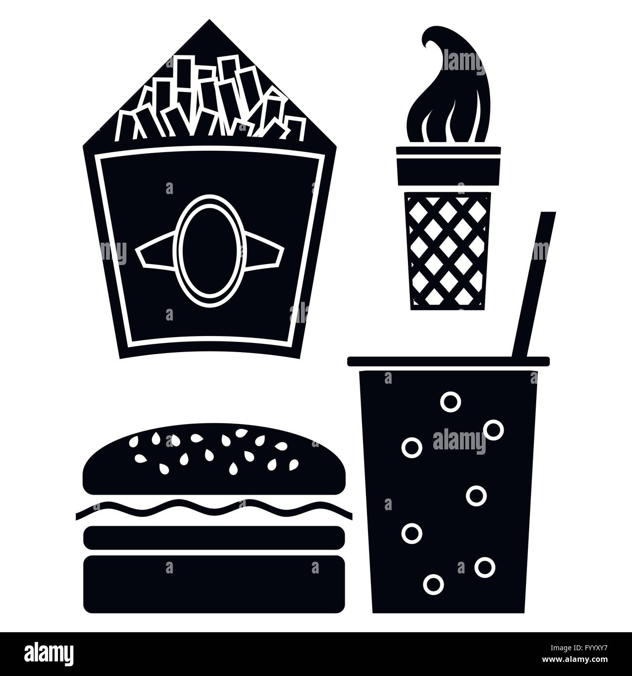 Fast Food Icons Stock Vector Image & Art - Alamy
