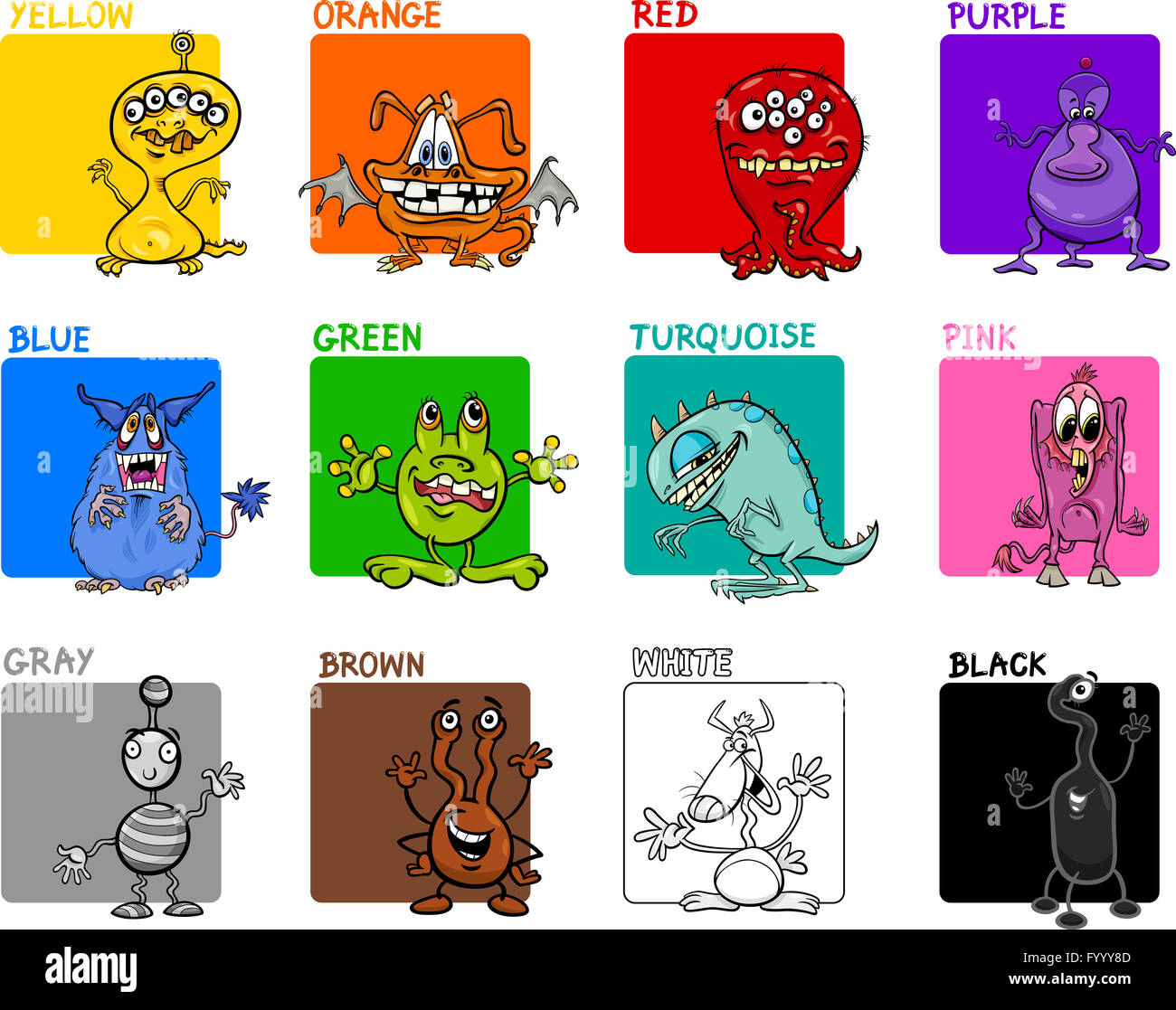 main colors cartoon set Stock Photo - Alamy