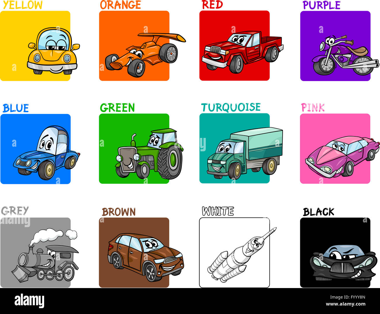 main colors cartoon collection Stock Photo - Alamy