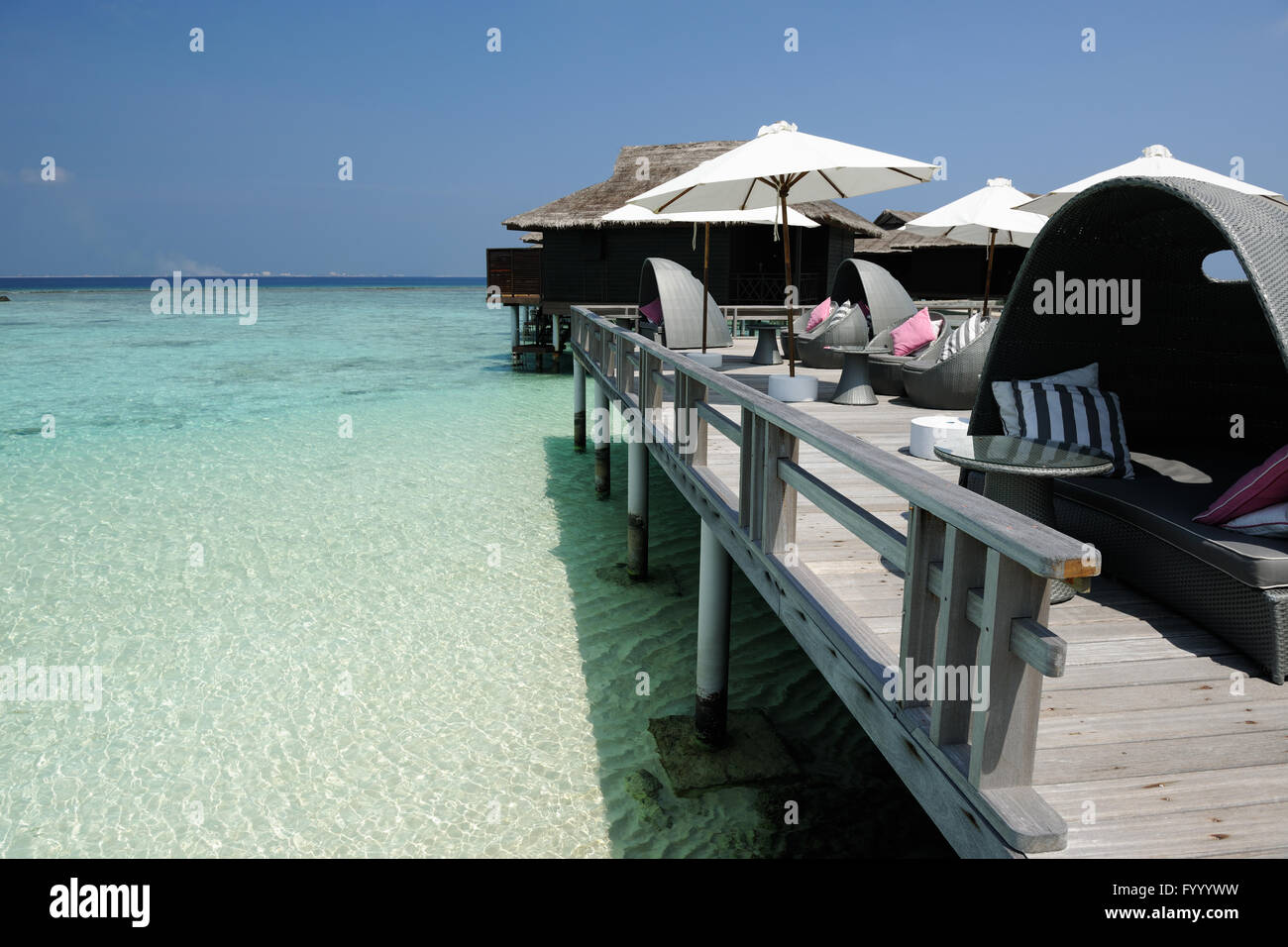 Beautiful beach with jetty Stock Photo - Alamy