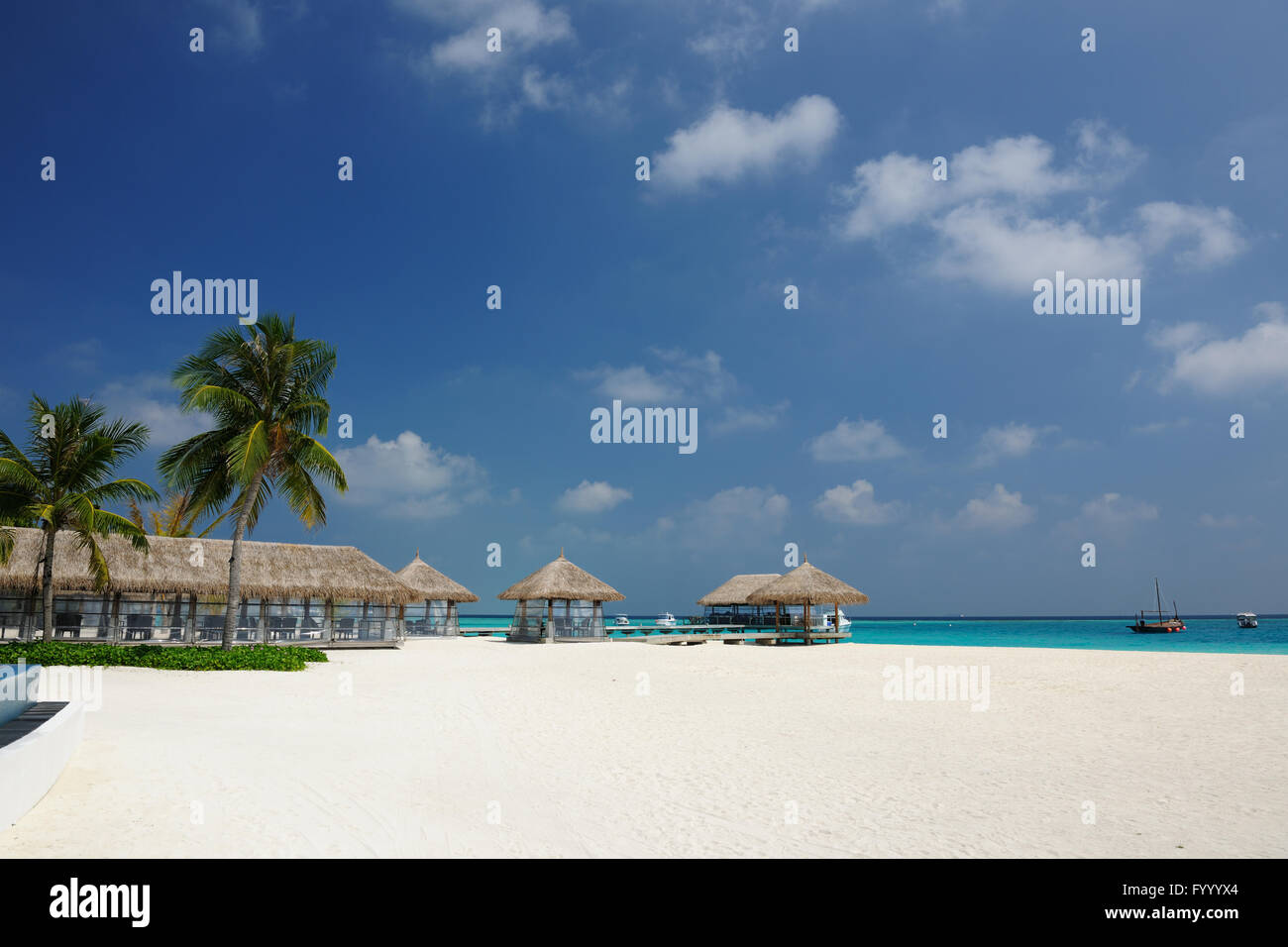 Beautiful beach with jetty Stock Photo - Alamy