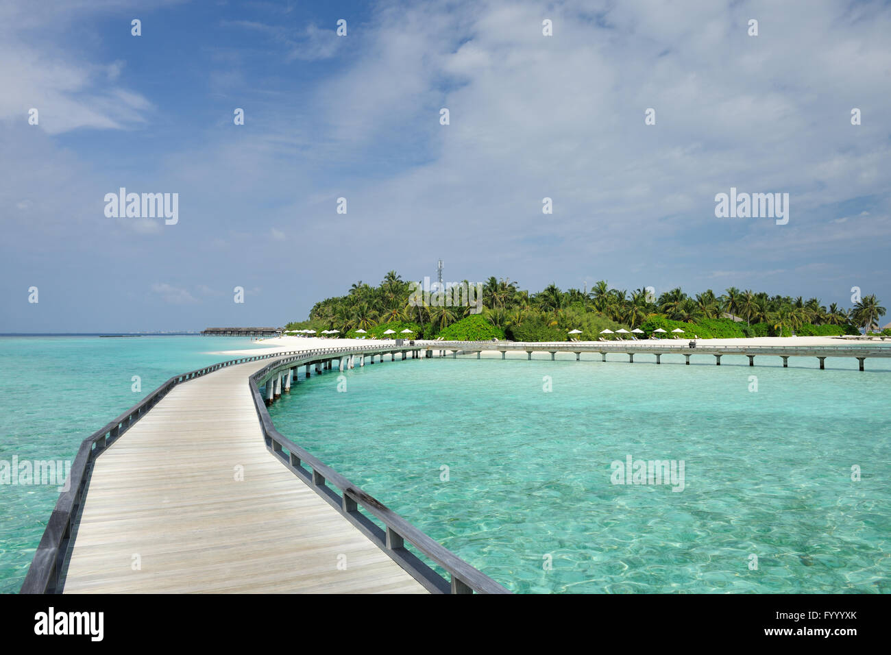Beautiful beach with jetty Stock Photo - Alamy