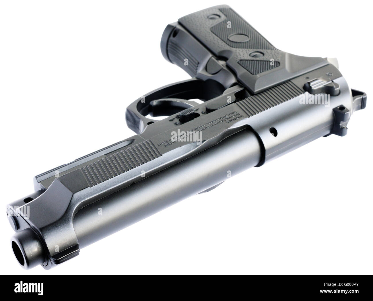 Replica steel handgun isolated on the white Stock Photo - Alamy