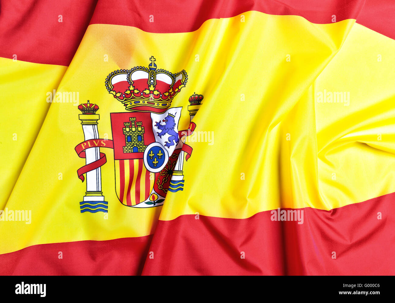 Real fabric flag spain hi-res stock photography and images - Alamy