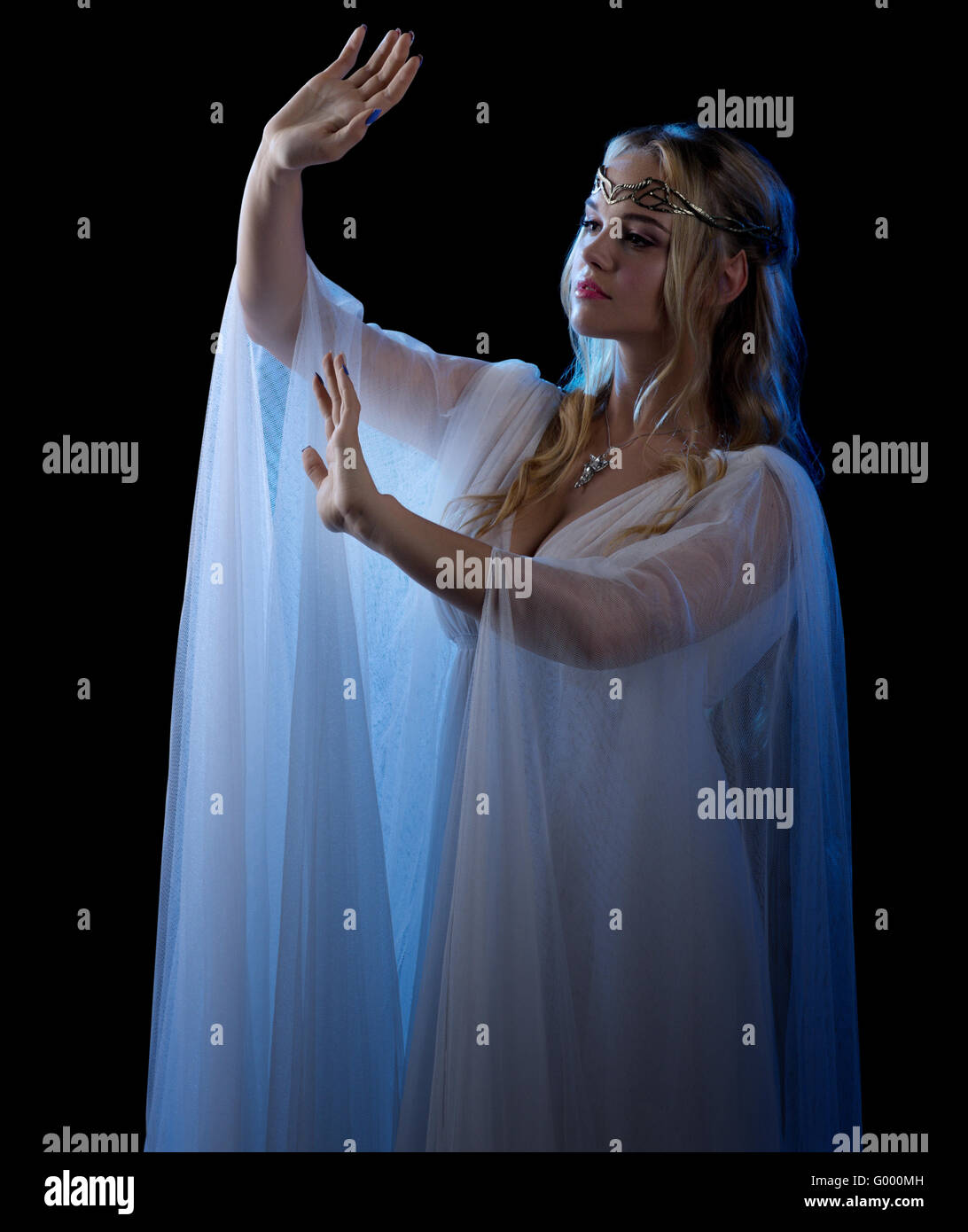 Young elven girl isolated on black Stock Photo - Alamy