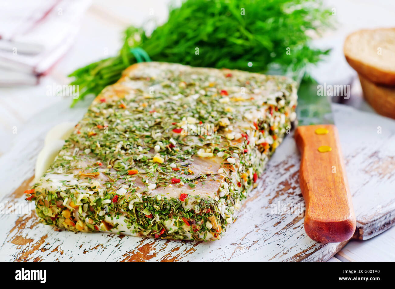 Ukrainian traditional food salo sliced hi-res stock photography and ...