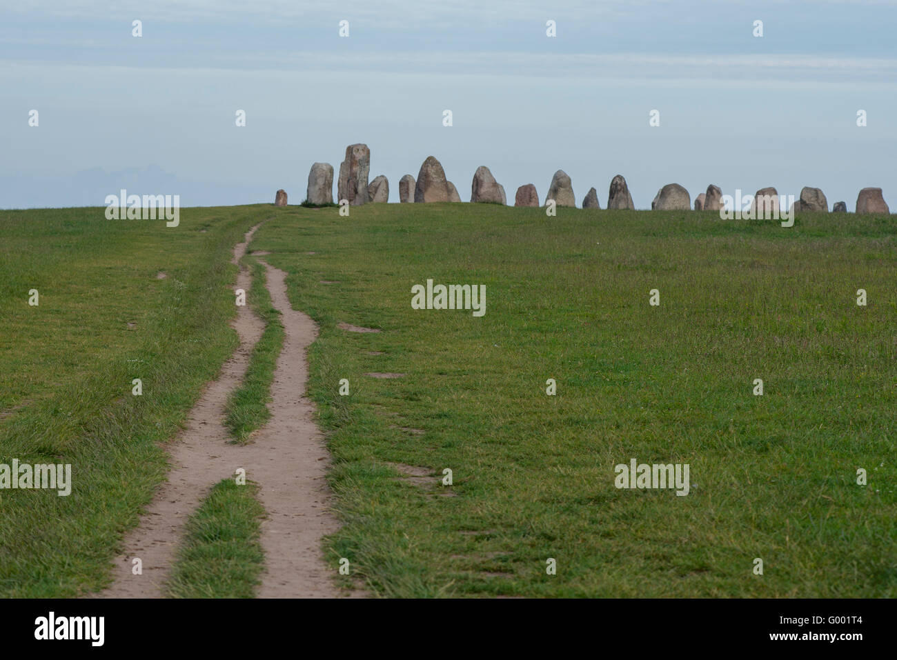 Ale´s Stones is a famous megalithic monument on the south coast of ...