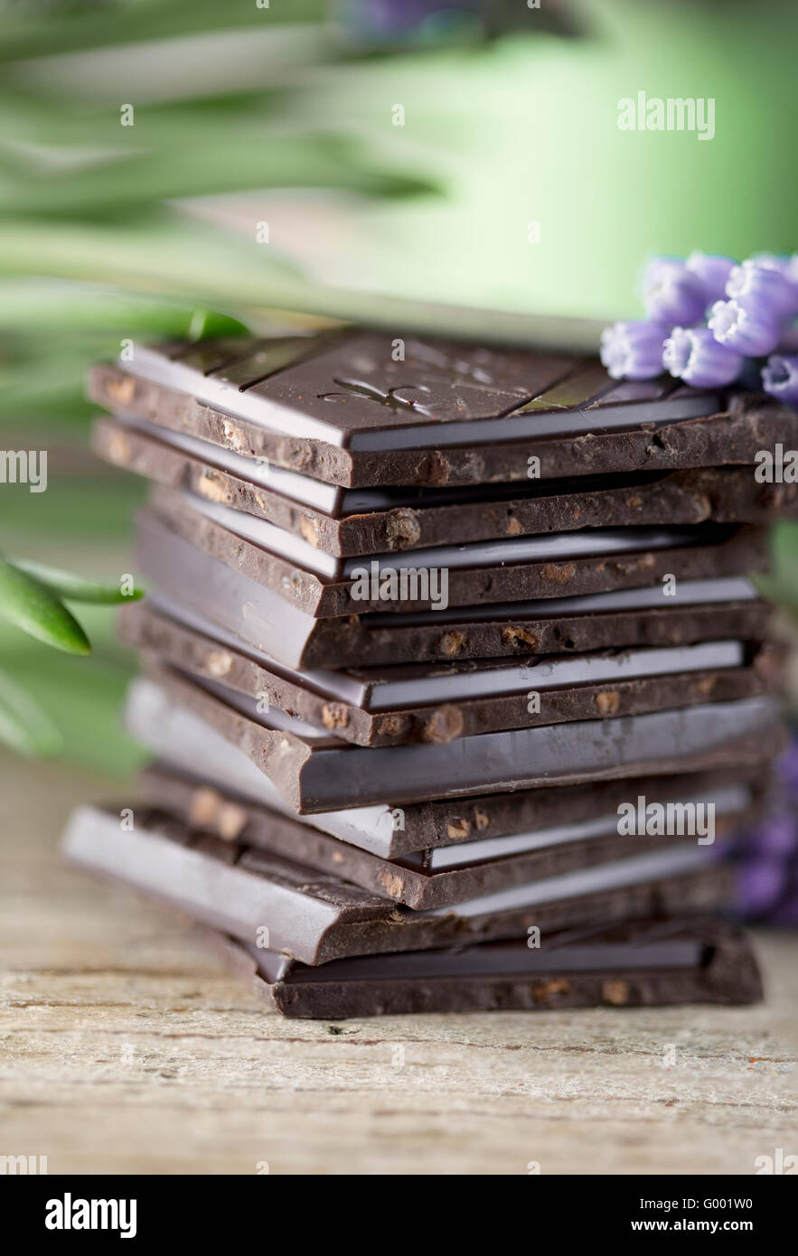 Stack dark chocolate on hi-res stock photography and images - Alamy