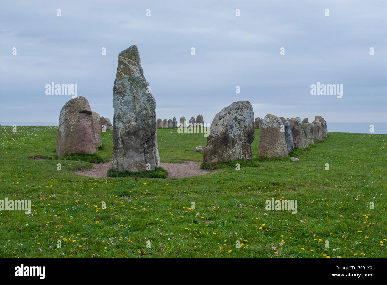 Ale´s Stones is a famous megalithic monument on the south coast of ...
