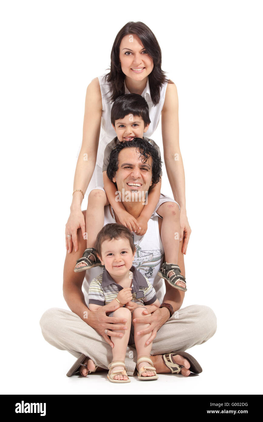 happy multiracial family of four Stock Photo - Alamy