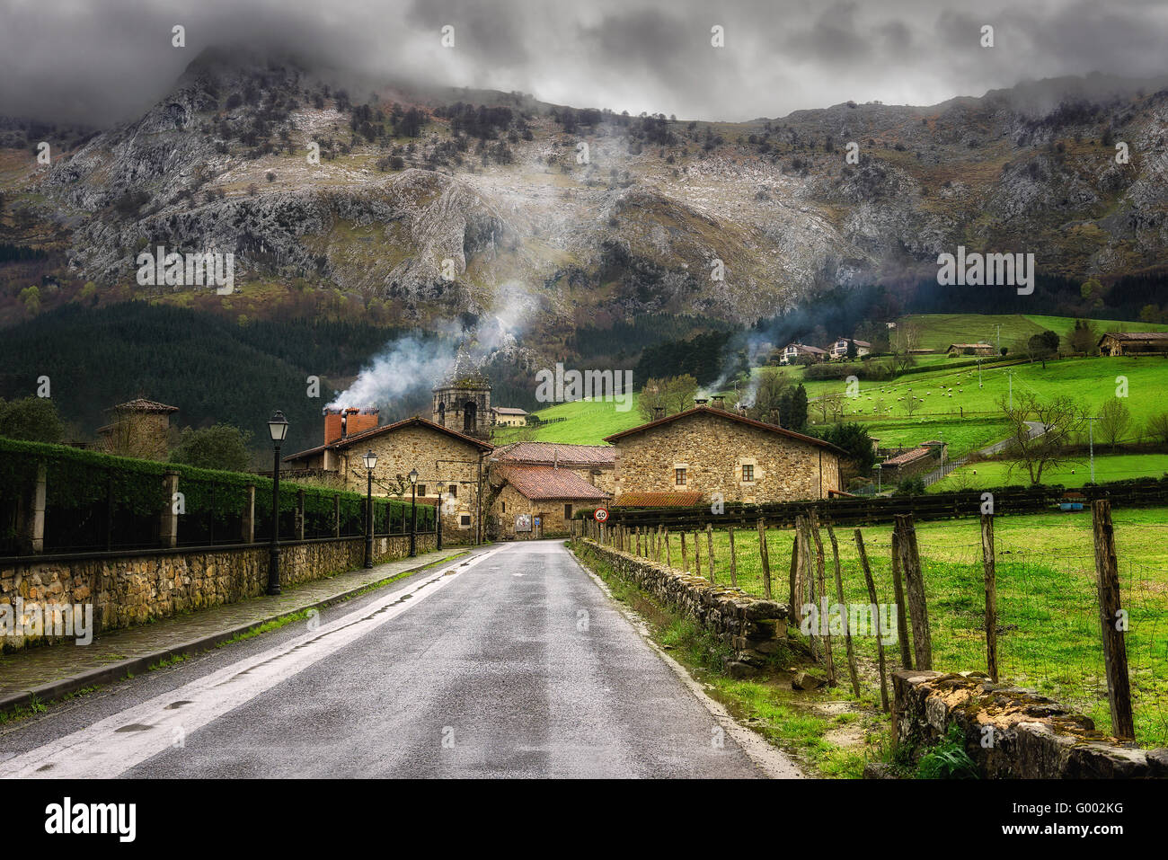 rural landscape in Axpe, Atxondo. Basque Country Stock Photo - Alamy