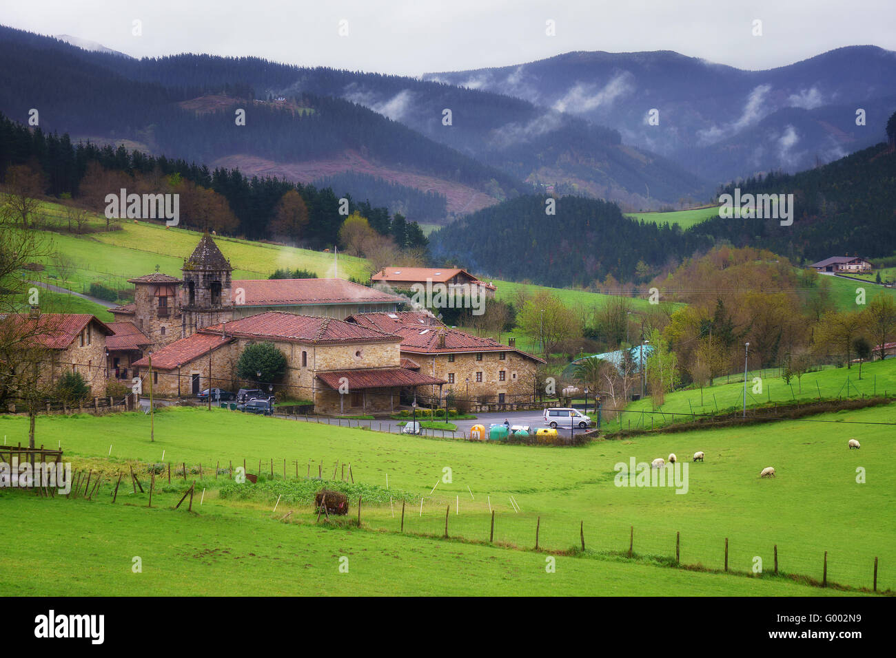rural landscape in Axpe, Atxondo. Basque Country Stock Photo - Alamy
