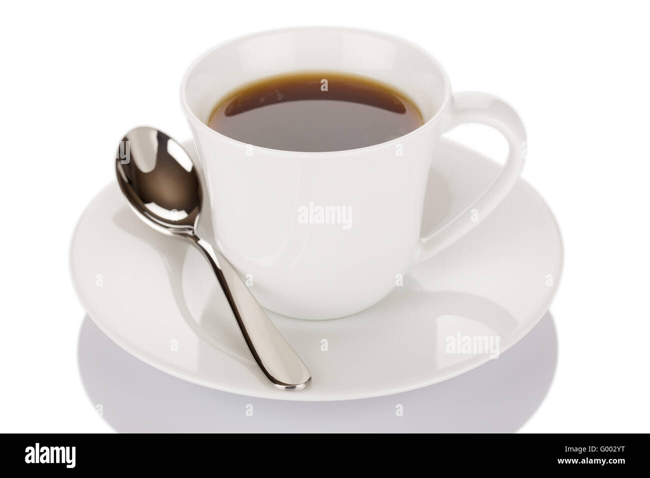 Cup of coffee and spoon Stock Photo - Alamy
