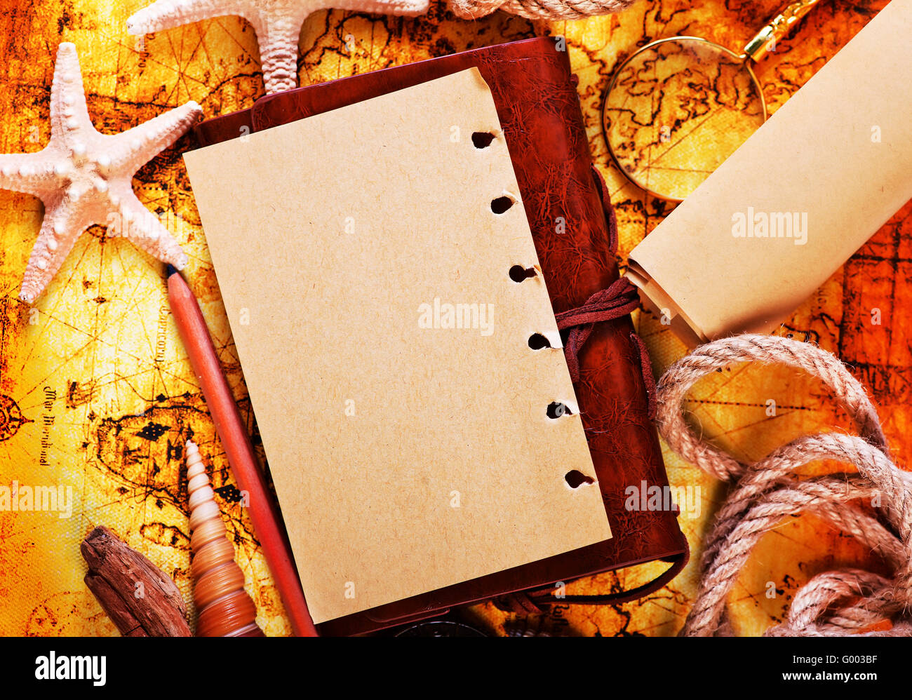 background with old map and retro compass Stock Photo - Alamy