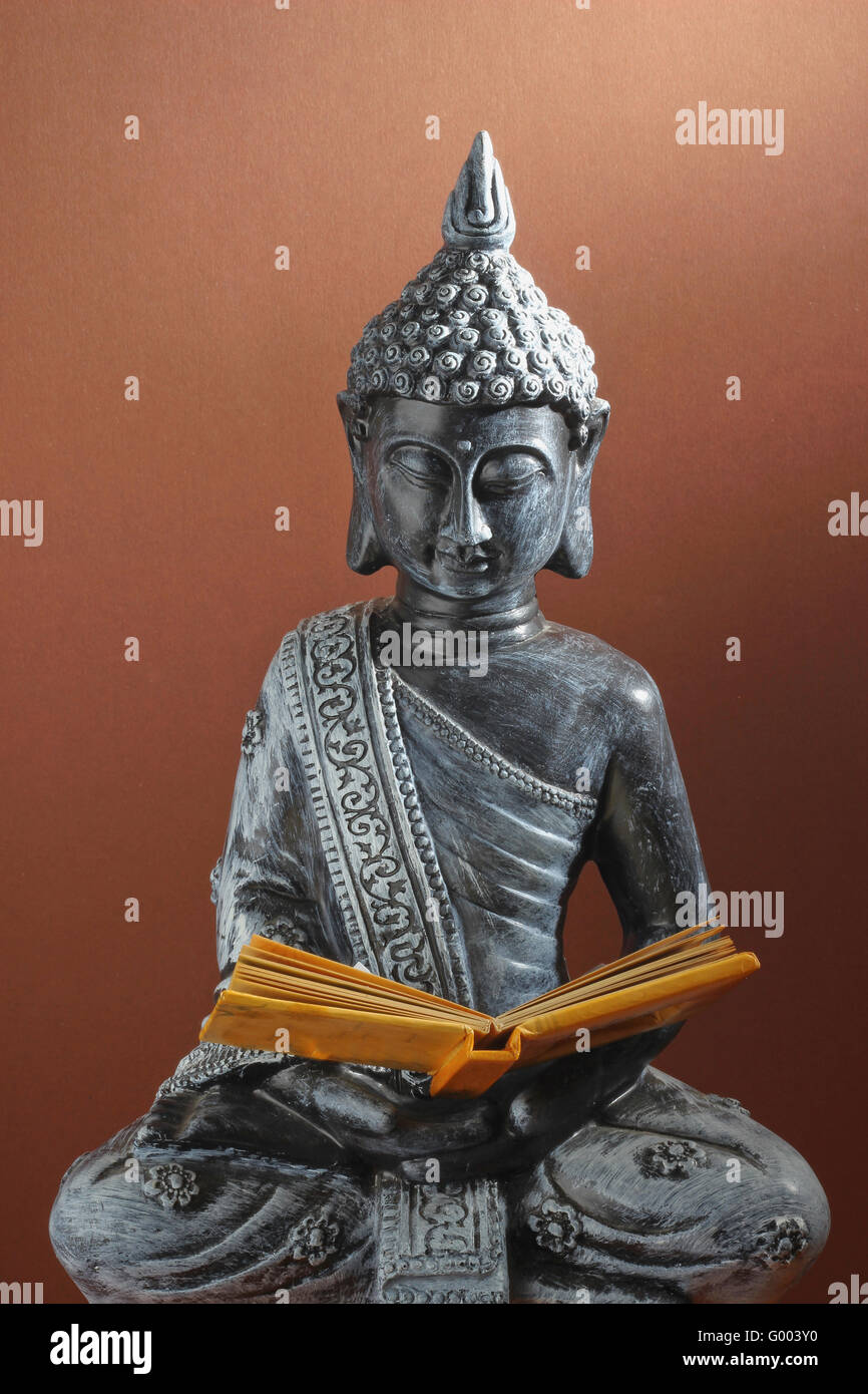 Buddha with book Stock Photo - Alamy