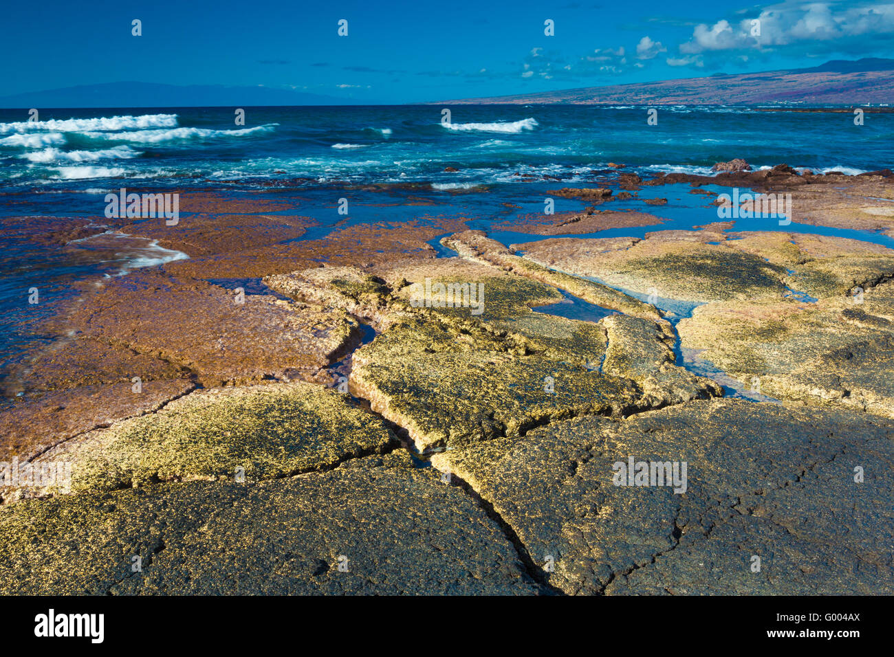 Beautiful volcanic lava beach in Hawaii Stock Photo - Alamy