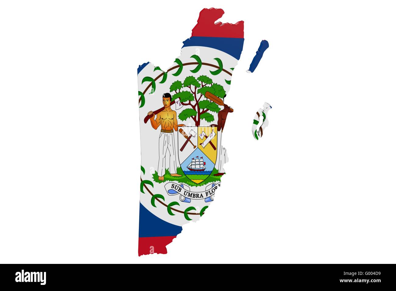 Belize Flag Map Stock Photo - Alamy