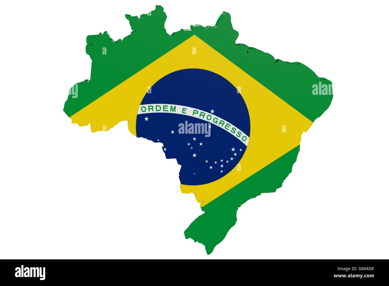 Brazilian Flag Map Stock Photo - Alamy
