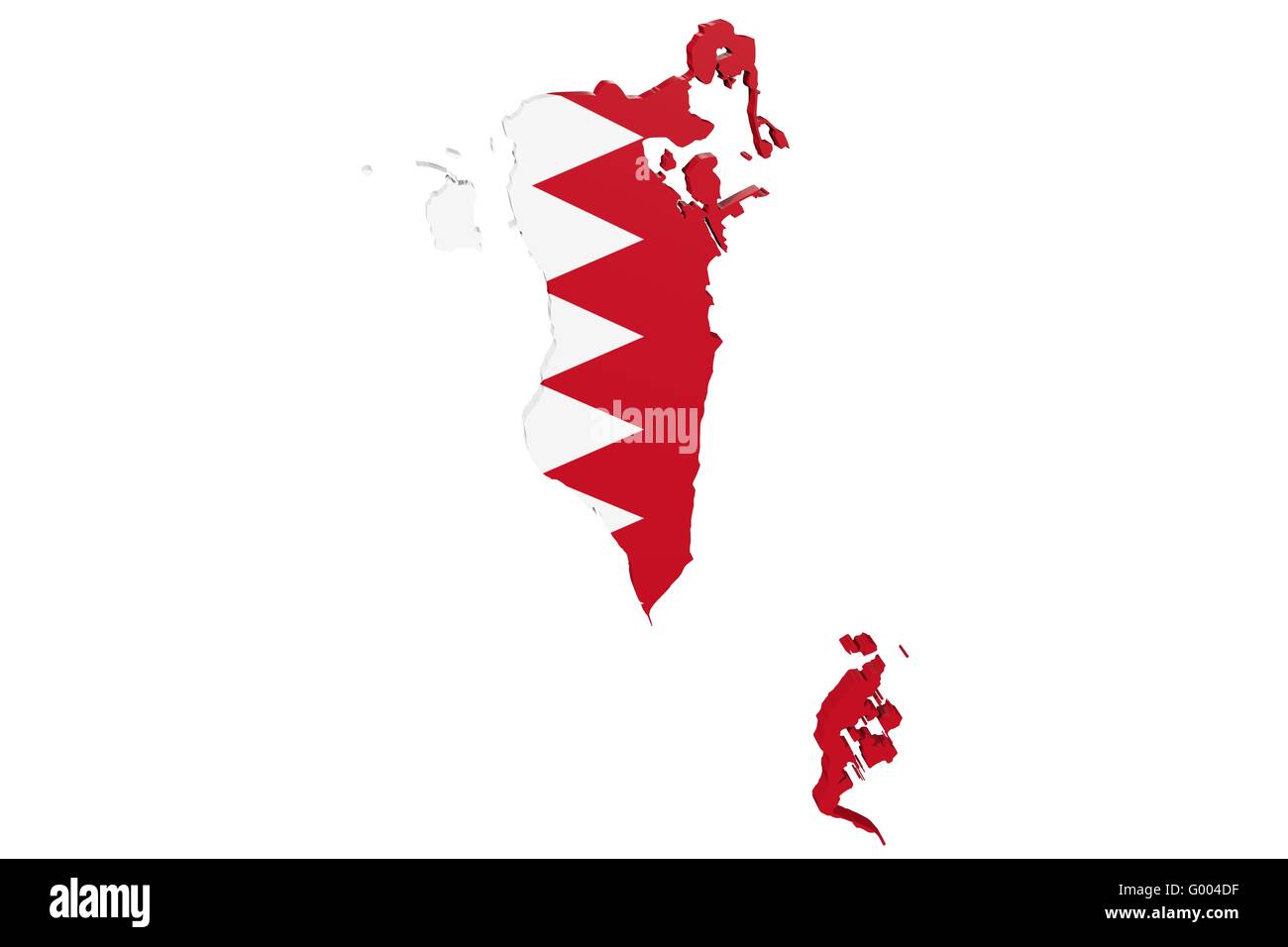 Bahrain Flag Map Stock Photo - Alamy