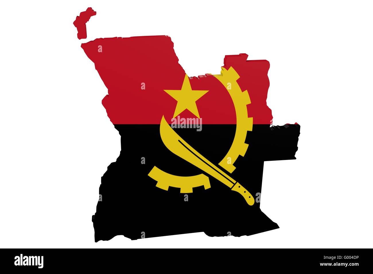 Angolan Flag Map Stock Photo - Alamy